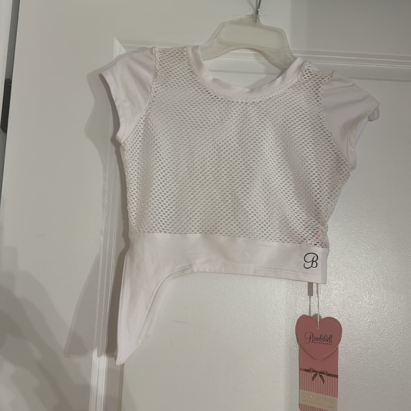 Bombshell Sportswear | Tops | Bombshell Sportswear White Side Tie Mesh ...
